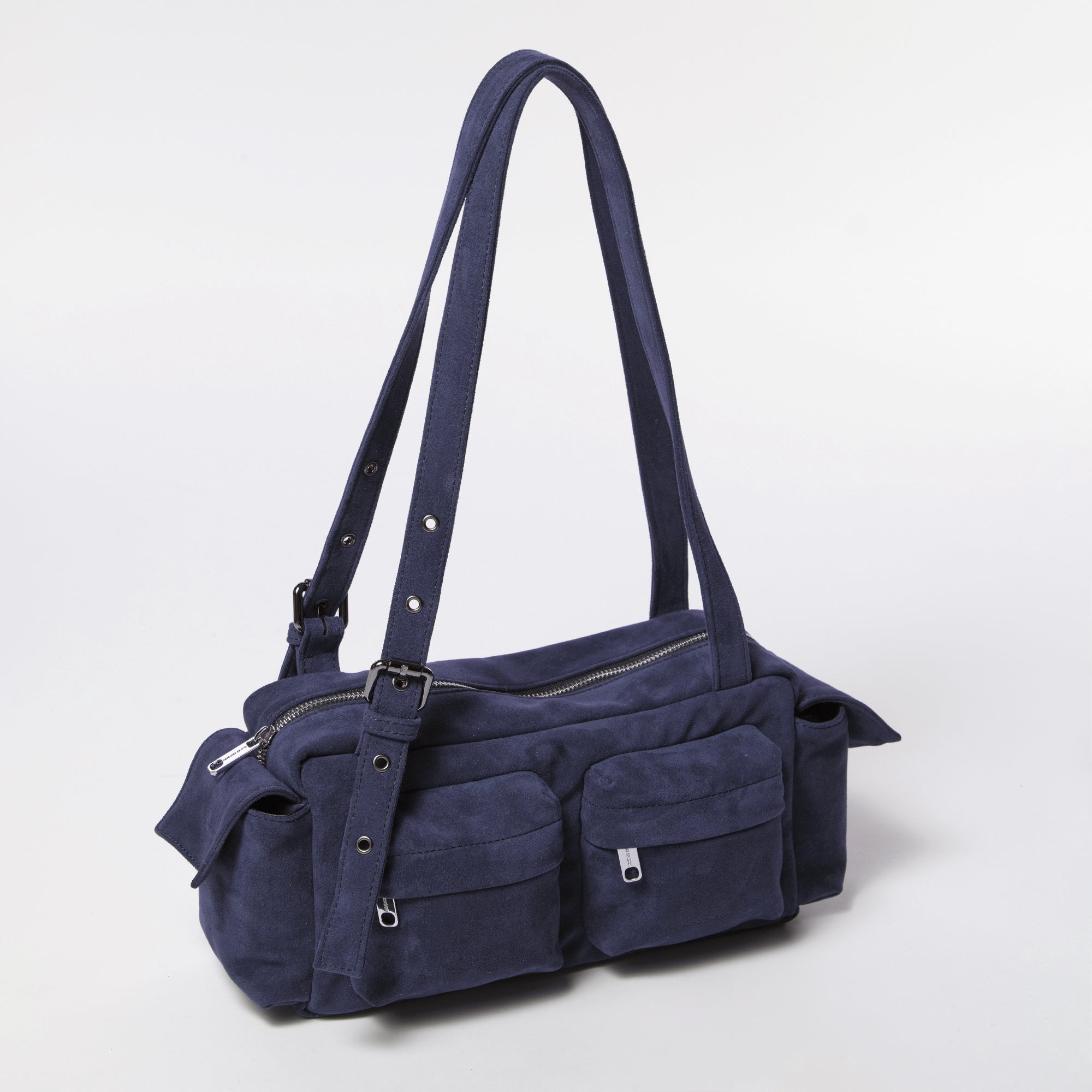 pocket utility bag M suede navy