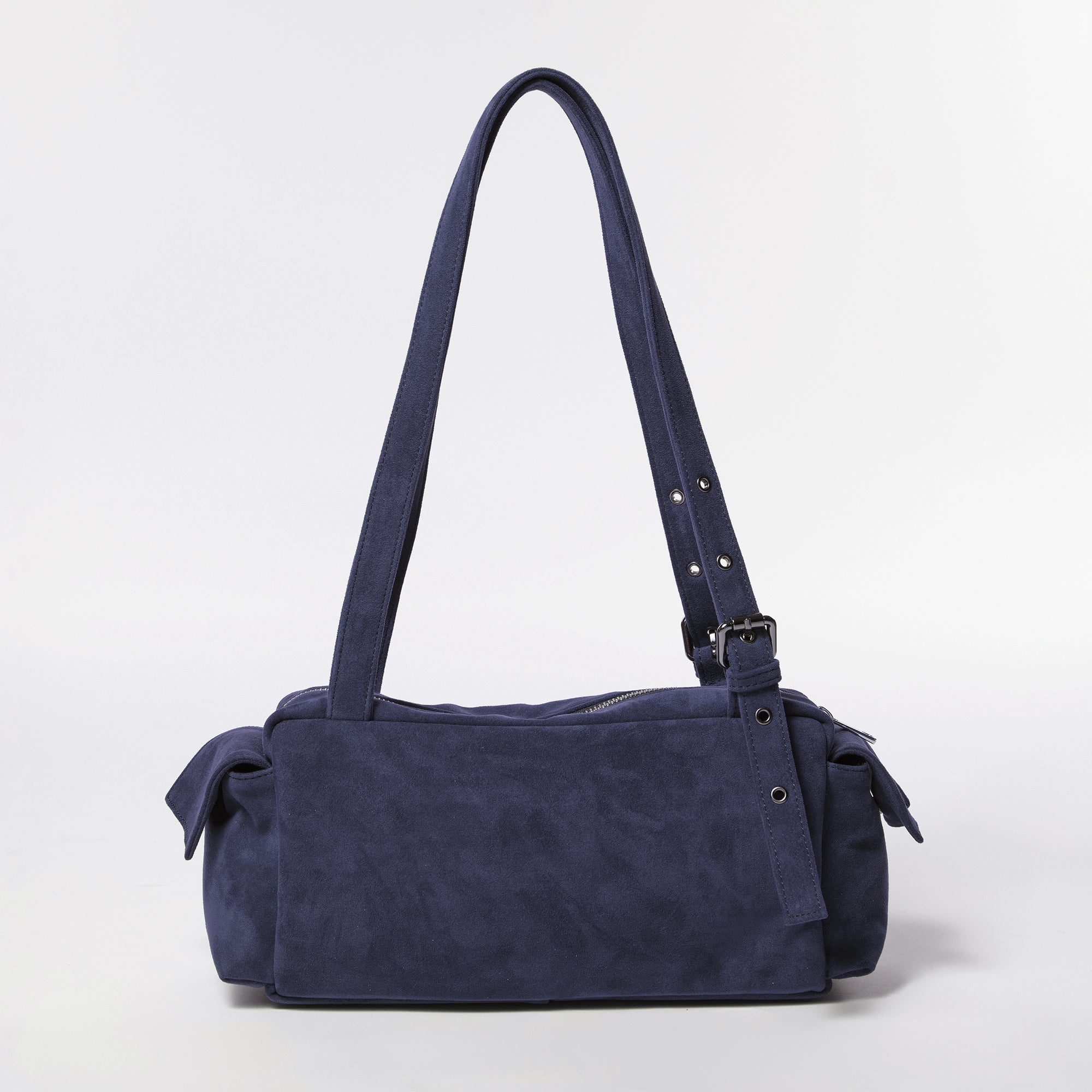 pocket utility bag M suede navy